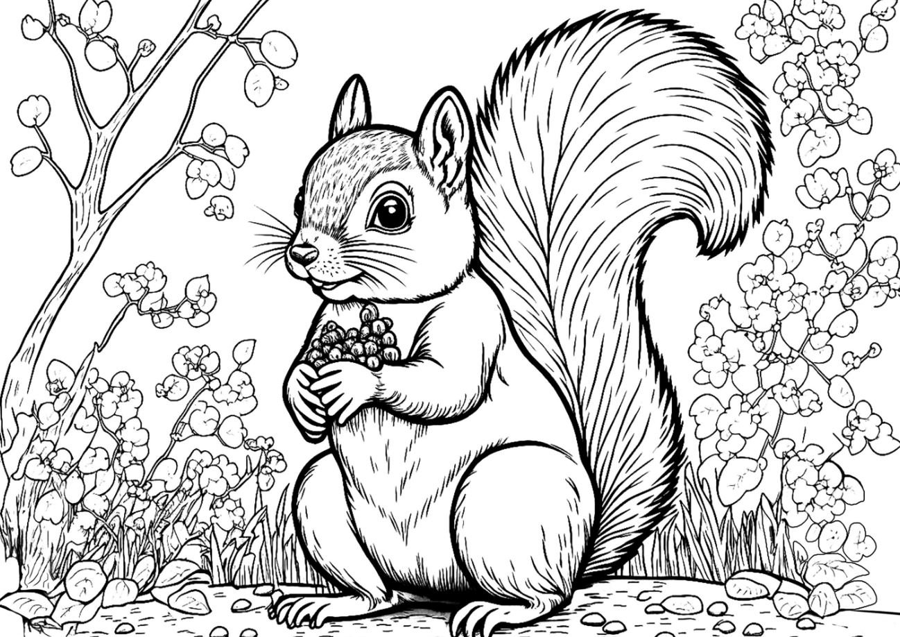 Ardillas para Colorear | Dibujos para Imprimir y Pintar